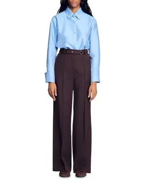 Sandro Adam Tailored Belted Pants