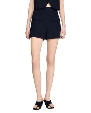 Sandro Lavandie Wool Shorts - Black