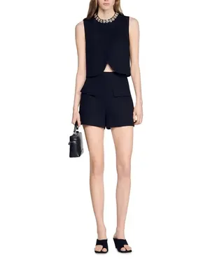 Sandro Lavandie Wool Shorts