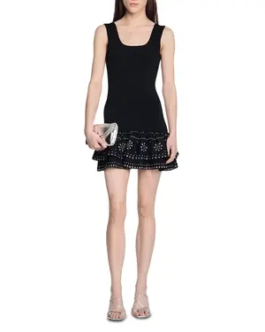 Sandro Dalya Studded Knit Mini Dress
