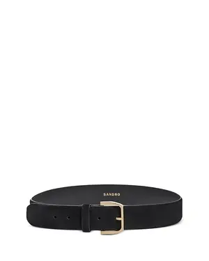 Sandro Wide Suede Belt Black