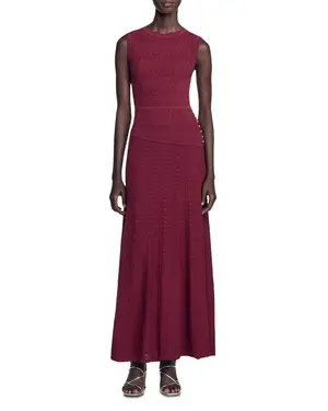 Sandro Samantha Pointelle Knit Maxi Dress