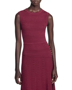 Sandro Samantha Pointelle Knit Maxi Dress