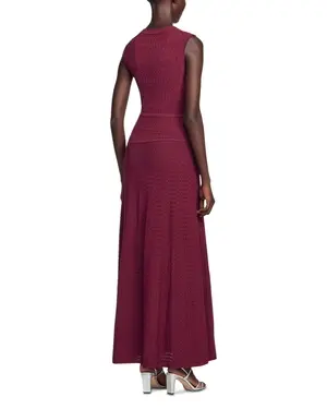 Sandro Samantha Pointelle Knit Maxi Dress