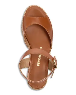FERRAGAMO Leather Gancini Platform Sandals