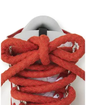 LANVIN Leather Curb Snake Sneakers - Black/orange