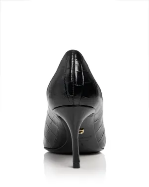 FERRAGAMO Desi Croc-embossed Pointed Pumps