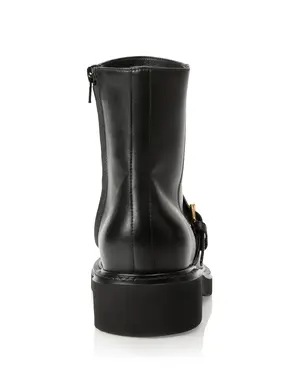 Valentino Garavani Vlogo Leather Buckled Booties
