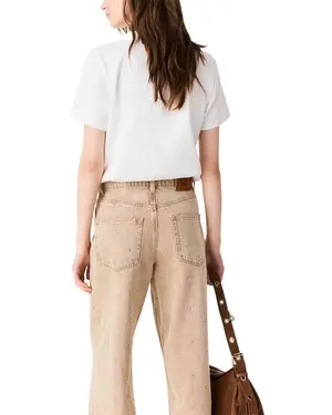 Maje Ticloud Cotton High Neck Tee