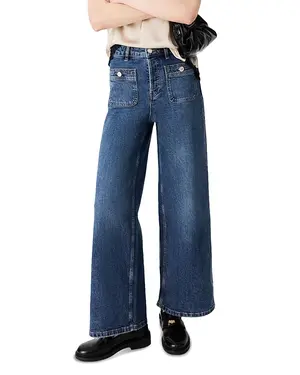 Maje Prairo High Rise Wide Leg Jeans