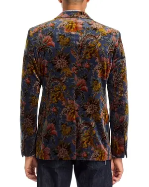 Etro Regular Fit Velvet Floral Print Jacket