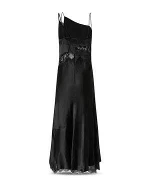 Pinko Ferrari Crepe Satin Maxi Dress - Black