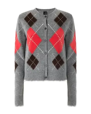 Pinko Cardiff Wool Argyle Cardigan