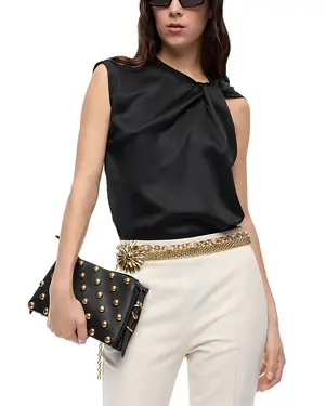 Pinko Smart Satin Asymmetric Blouse - Black