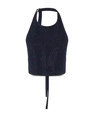 Pinko Arabia Embellished Halter Top - Iris Blue