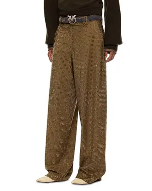 Pinko Solopaca Embellished Wide Leg Trousers