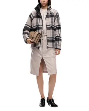 Pinko Borragine Wool Blend Double Cloth Blouson Jacket