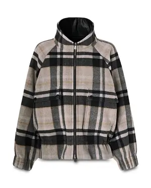 Pinko Borragine Wool Blend Double Cloth Blouson Jacket
