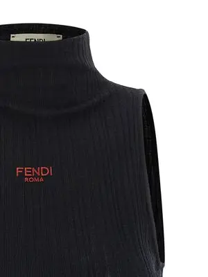 Fendi Logo Cotton Tank Top