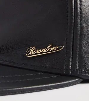 Borsalino Leather Baseball Cap
