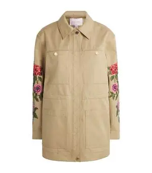 Carolina Herrera Embroidered Trench Coat