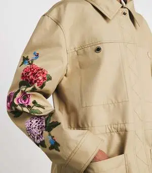 Carolina Herrera Embroidered Trench Coat