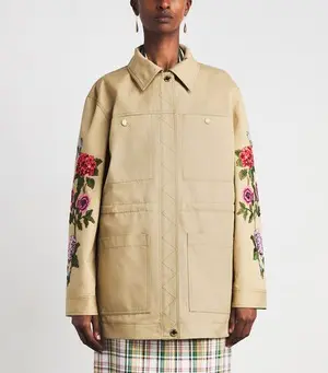 Carolina Herrera Embroidered Trench Coat