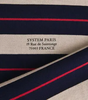 SYSTEM Cotton Stripe Logo T-shirt