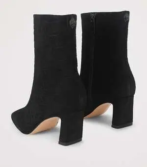 Kurt Geiger Suede Croc Print Billy Ankle Boots