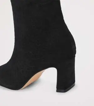 Kurt Geiger Suede Croc Print Billy Ankle Boots