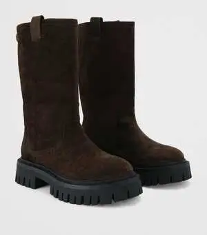 Kurt Geiger Suede Kingly Biker Boots