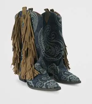 Kurt Geiger Gaiter Fringe Cowboy Boots