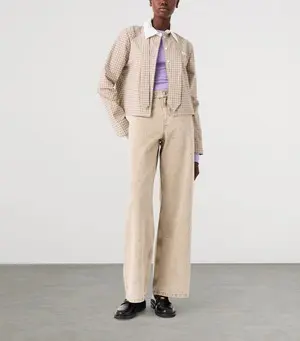 Maje Cotton Check Shirt With Tie