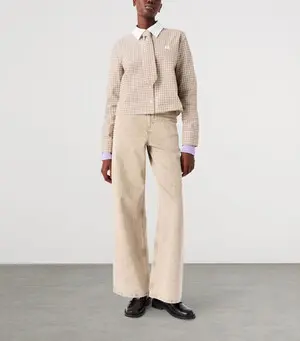 Maje Cotton Check Shirt With Tie