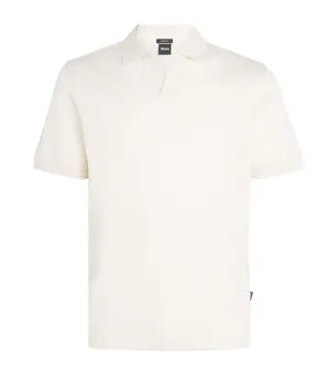 BOSS Cotton Jacquard Open-neck Polo Shirt