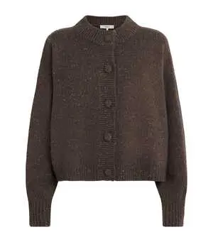 FRAME The Cashmere Fleck Cardigan - Brown