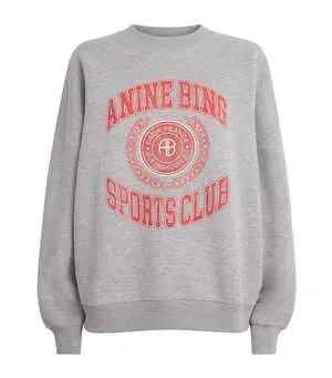 ANINE BING Oversized Miles Collegiate Sweatshirt - Grey