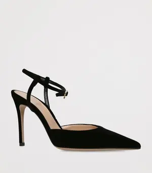 GIANVITO ROSSI Velvet Slingback Pumps 95