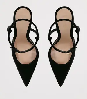 GIANVITO ROSSI Velvet Slingback Pumps 95