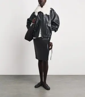 Source Unknown Faux Fur-collar Rioni Bomber Jacket