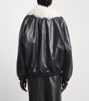 Source Unknown Faux Fur-collar Rioni Bomber Jacket