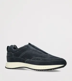 John Lobb Nubuck Leather Stream Elastic Sneakers