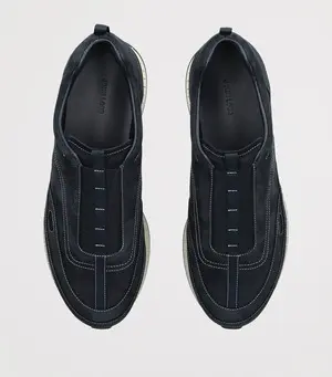 John Lobb Nubuck Leather Stream Elastic Sneakers