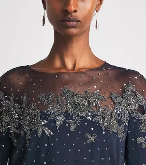 Carolina Herrera Embellished Cape Gown