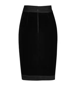 Saint Laurent Velvet-satin Bow-detail Midi Skirt