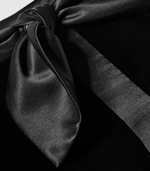 Saint Laurent Velvet-satin Bow-detail Midi Skirt