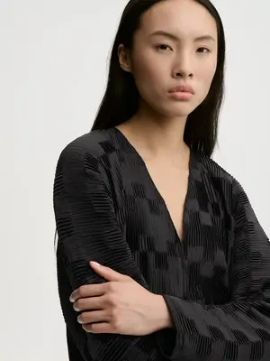 BY MALENE BIRGER Franca Pleated Satin Blouse