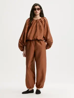 BY MALENE BIRGER Semara Silk Blouse - Brick