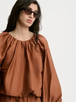 BY MALENE BIRGER Semara Silk Blouse - Brick