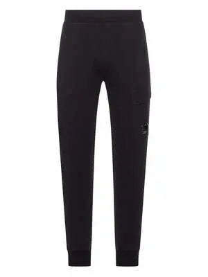 C.P. COMPANY Fleece Cargo Pants With Pocket Lens Detail - Nero
